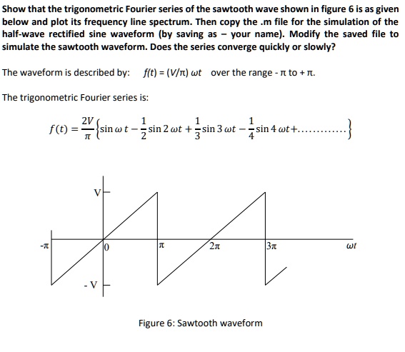 show that the trigonometric fourier series of the sawtooth wave shown ...