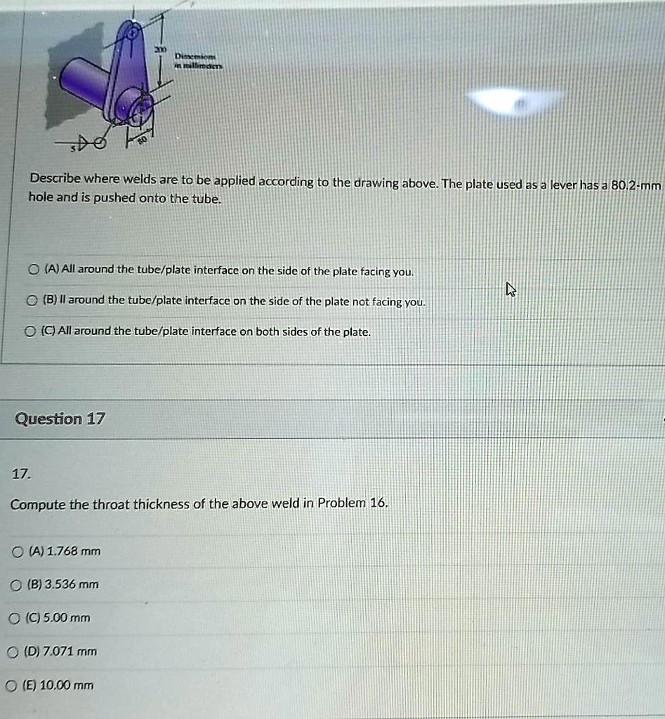 200 Dimensions in millimeters Describe where welds are to be...