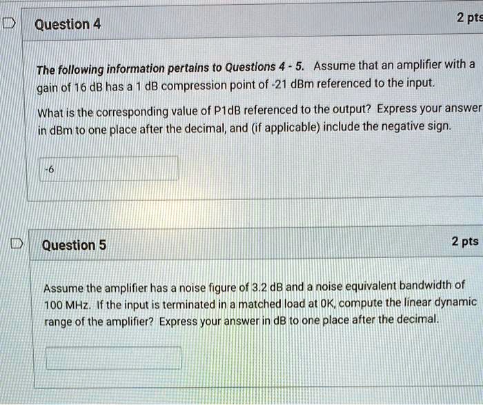 assume the amplifier has a noise figure of 32 db and a noise equivalent bandwidth of 100 mhz if ...