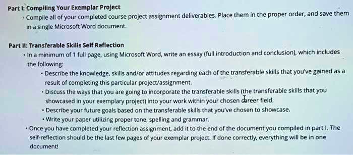 Part Icompiling Your Exemplar Project Compile All Of Your Completed Course Project Assignment