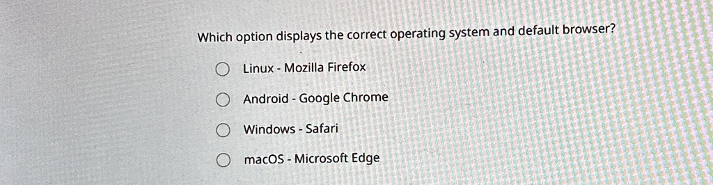 which option displays the correct operating system and default browser ...