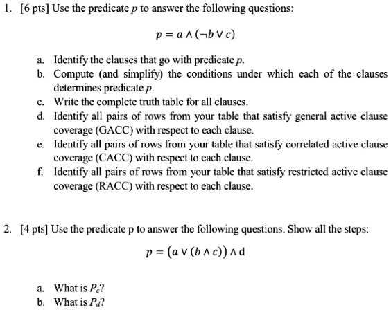 1 [6 Pts] Use The Predicate P To Answer The Following Questions P A B C A Identify The