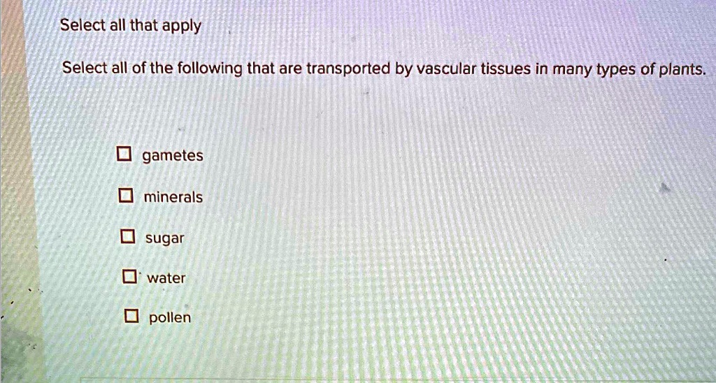 Select all that apply Select all of the following that are...