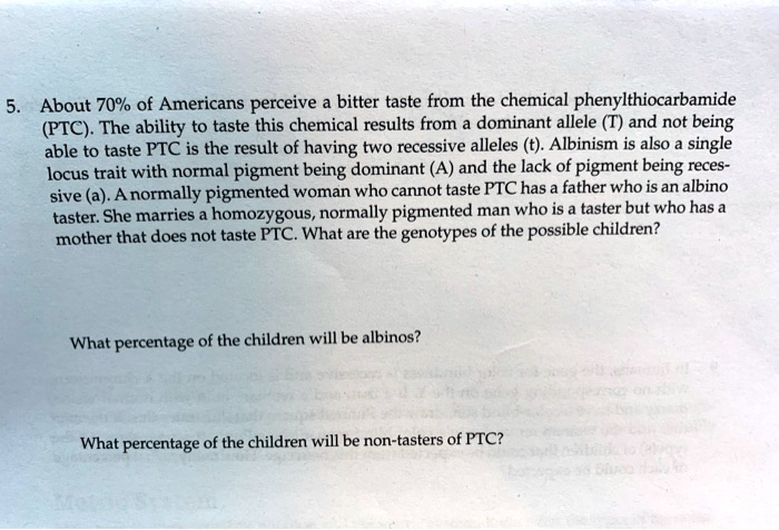 about 70 of americans perceive bitter taste from the chemical ...
