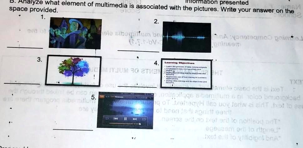 b analyze what element of multimedia is associated with the pictures ...