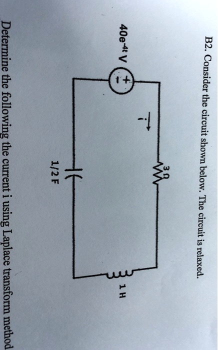 SOLVED: 1/2F -1 Determine the following the current i using Laplace transform method B2 ...