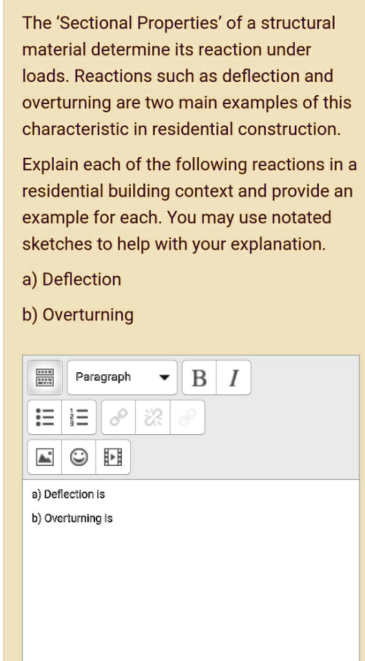 A deflection b overturning the sectional properties of a...