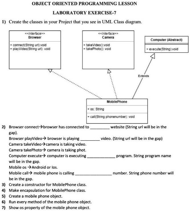 Solved Object Oriented Programming Lesson Laboratory Exercise 7 Create The Classes In Your