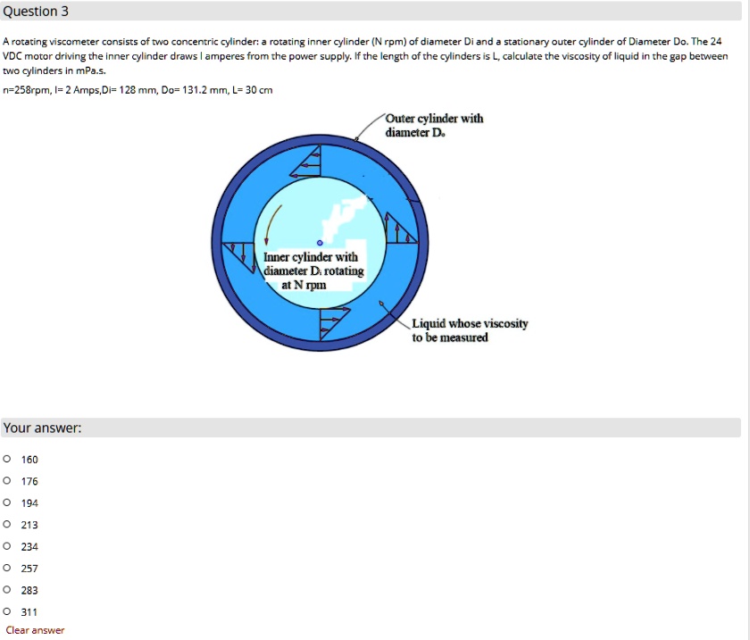 SOLVED: Question 3 A rotating viscometer consists of two concentric cylinder: a rotating inner ...