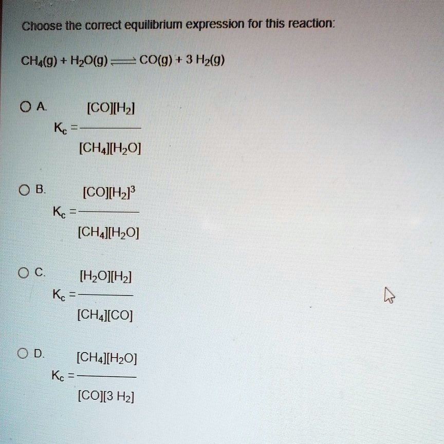 VIDEO solution: Choose the correct equilibrium expression for this ...