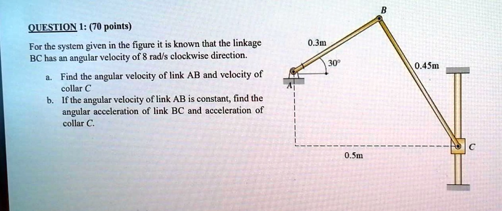 SOLVED: QUESTION 1: (70 points) For the system given in the figure, it is known that the linkage ...