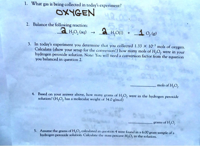 SOLVED: What gas is being collected in today's experiment? OXYGEN ...