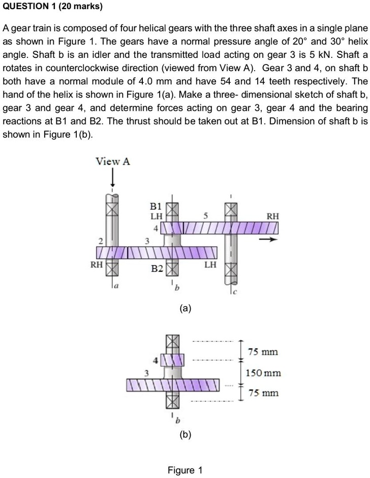 SOLVED: mechanics of machine QUESTION (20 marks) A gear train is ...
