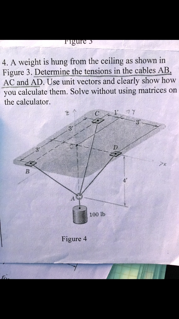 Figure 3 4. A weight is hung from the ceiling as shown in Figure 3 ...