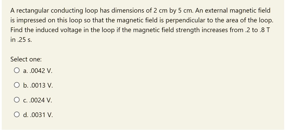 SOLVED:A rectangular conducting loop has dimensions of 2 cm by 5 cm. An ...