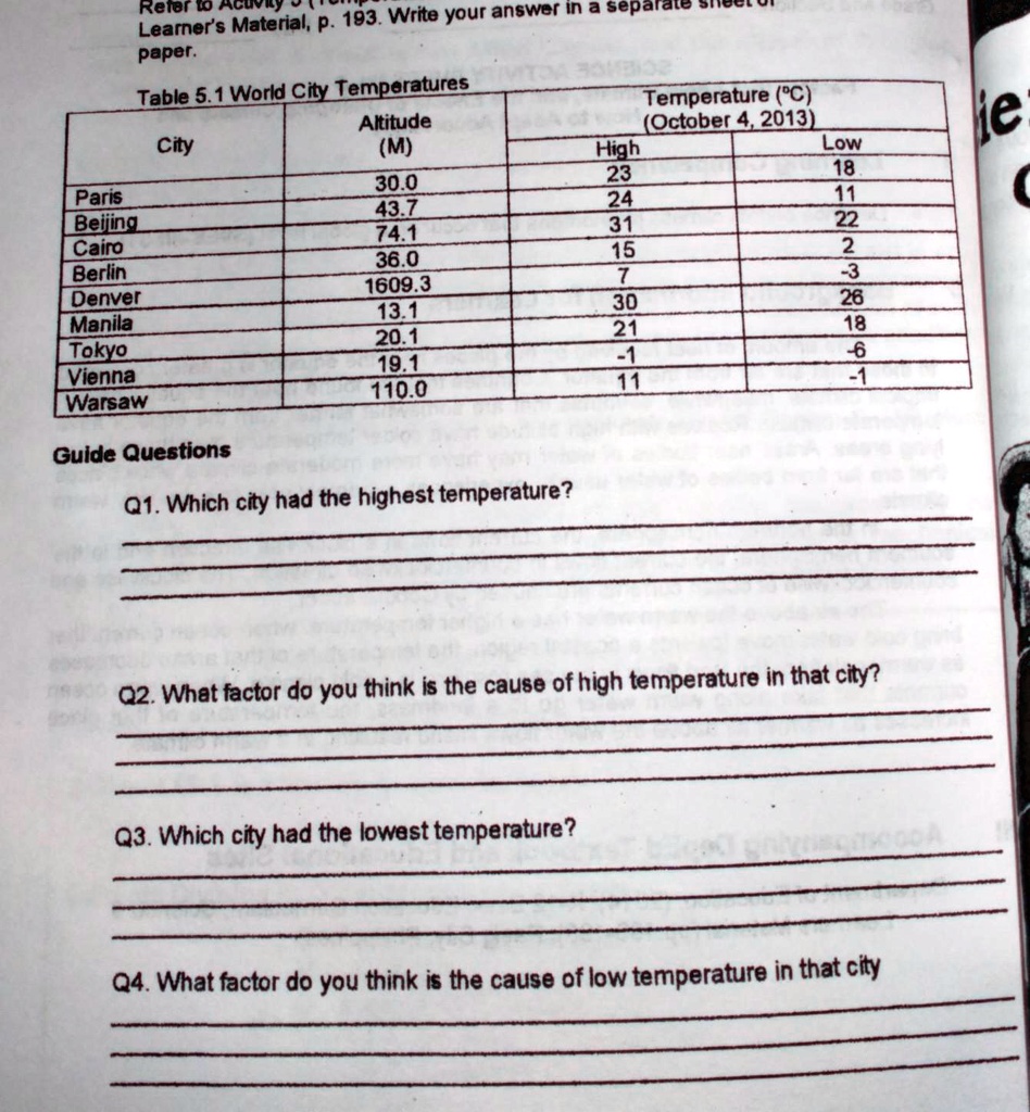 Refer to Learner's Material, p. 193. Write your answer in a separate ...
