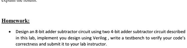 Solved Design An 8 Bit Adder Subtractor Circuit Using Two 4 Bit Adder 2470