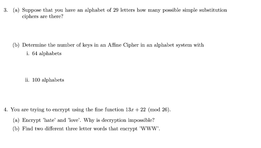 suppose that you have an alphabet of 29 letters how many possible ...