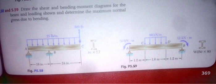 SOLVED: Just do 5.59 60 kNÂ·m 80 kNÂ·m 12 kNÂ·m 58 and 5.59 Draw the ...