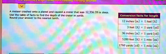 ue punqic decimdls meteor crashed ontc planet and caused crater thet ...