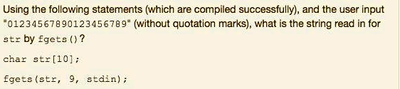 Using the following statements (which are compiled successfully), and the user input ...