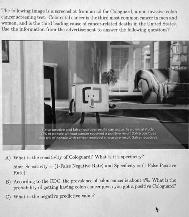 The following image is a screenshot from an ad for Cologuard, a non ...