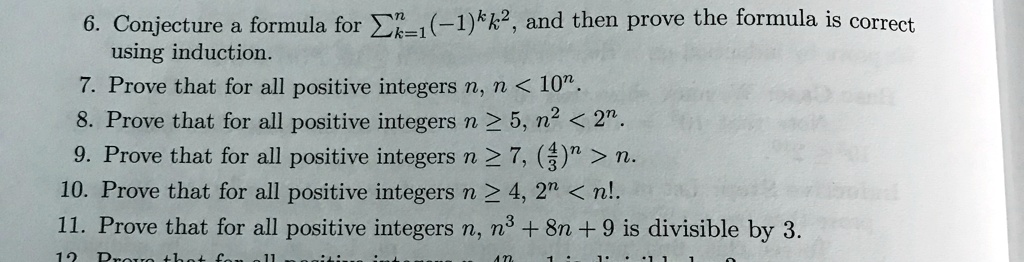 SOLVED: 6. Conjecture a formula for CRâ‚ (-1)*k, and then prove the formula is correct using ...