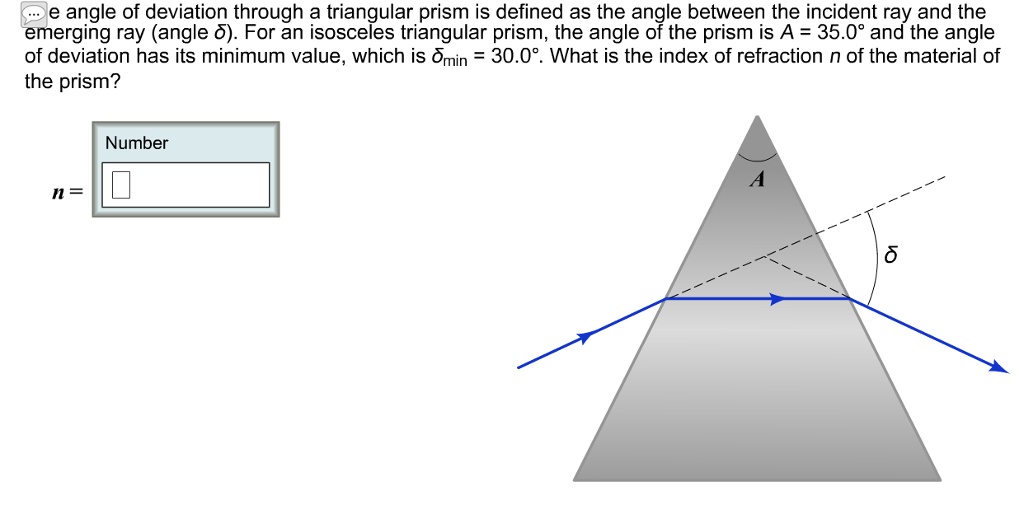 SOLVED: angle of deviation through a triangular prism is defined as the ...