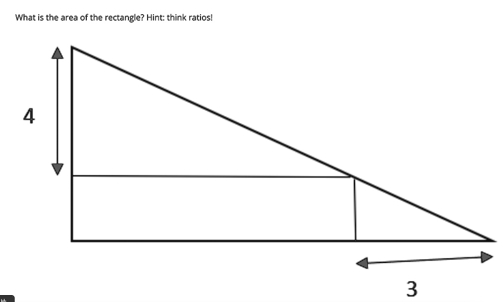 What is the area of the rectangle? Hint: think ratios!