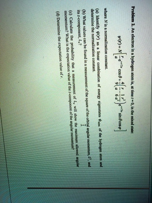 SOLVED: Determine the expectation value of r. Its z-component, L ...