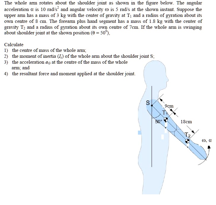 The whole arm rotates about the shoulder joint as shown in the figure ...