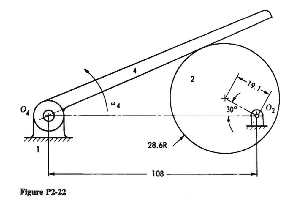 In the mechanism in Fig. P2-22, the torque in the camshaft is 1.13 NÂ·m ...
