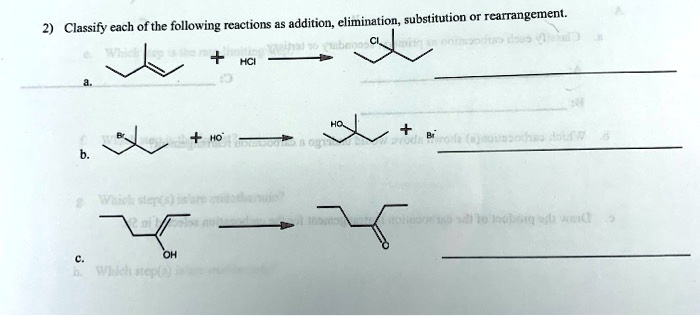 SOLVED: Classify each ofthe following reactions as addition ... SOLVED: Classify each ofthe following reactions as addition ...
