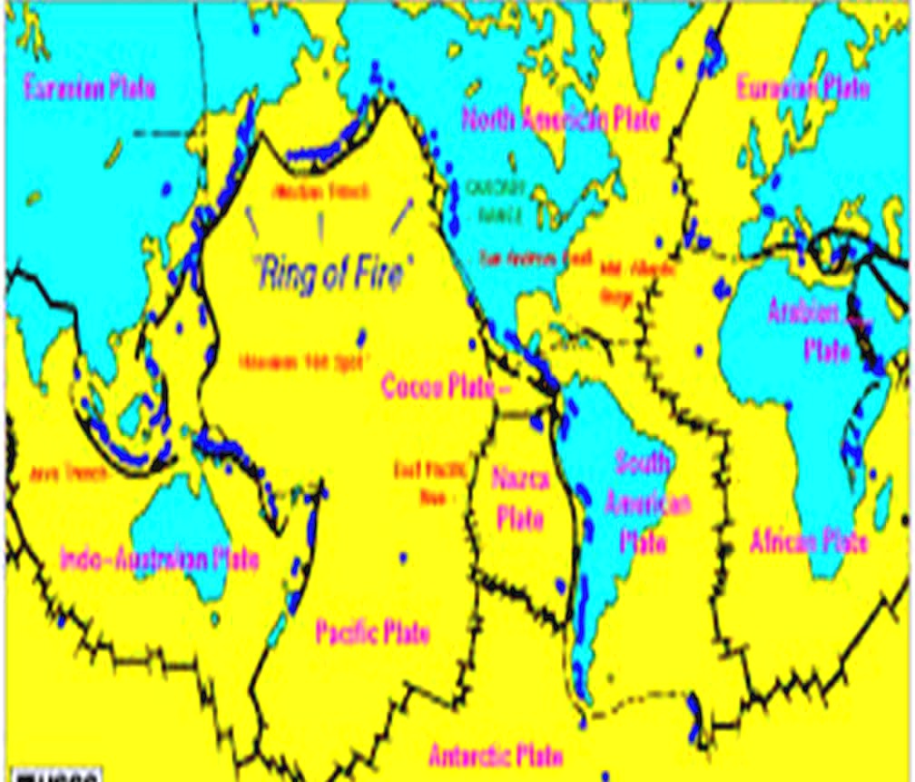 SOLVED: A. Look at the map of Earth's volcanoes. 1. What symbols are ...