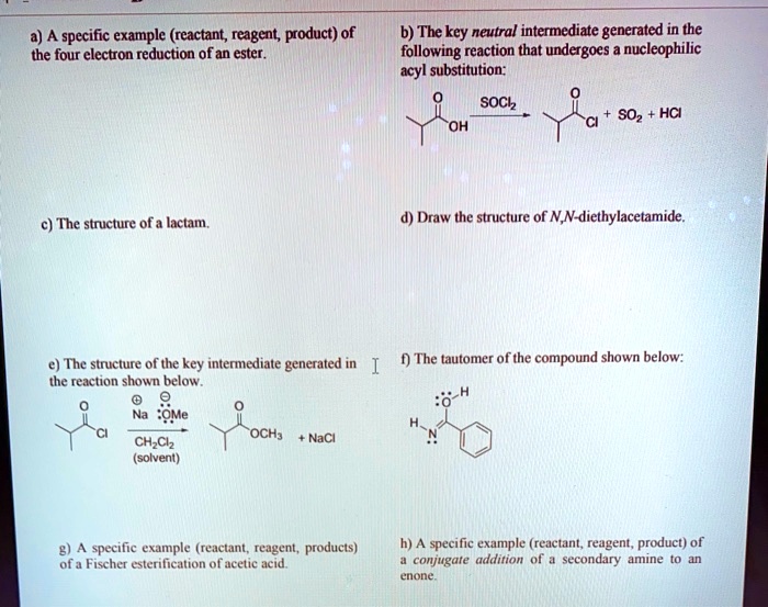 Solved A A Specific Example Reactant Reagent Product Of The Four 8339