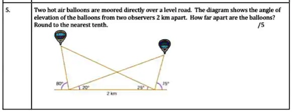 SOLVED: Two hot air balloons are moored directly over a level road. The ...