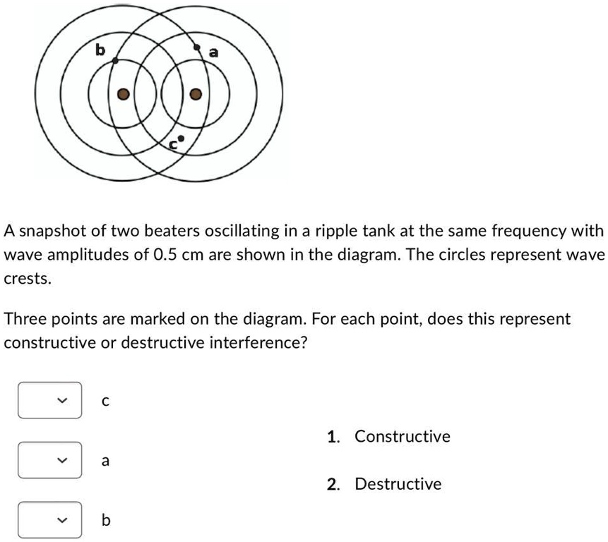 A snapshot of two beaters oscillating in a ripple tank at the same ...