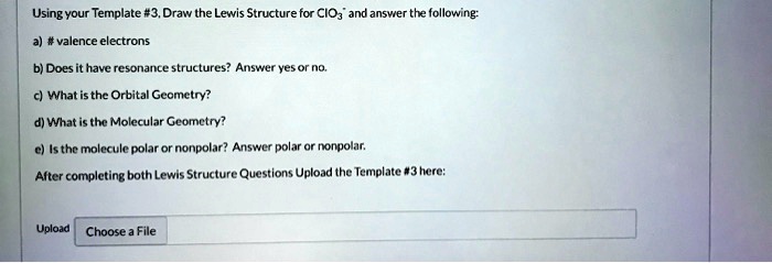 using your template 3draw the lewis structure for cio3 and answer the ...