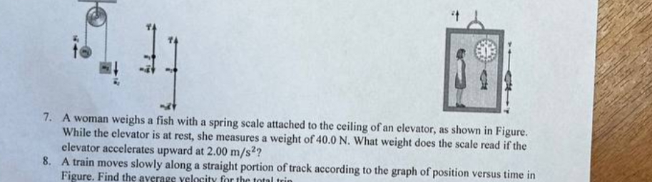 SOLVED: 7. A woman weighs a fish with a spring scale attached to the ...