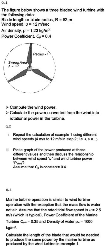 SOLVED: The figure below shows a three-bladed wind turbine with the ...