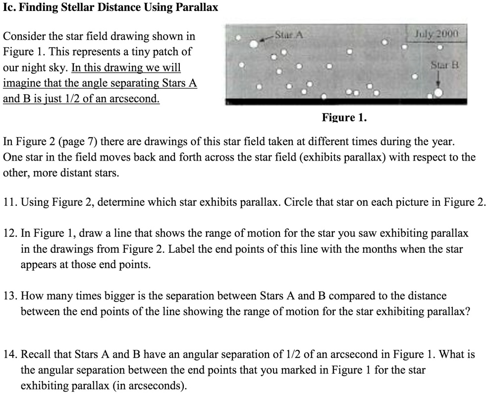 Solved Ic Finding Stellar Distance Using Parallax Consider The Star