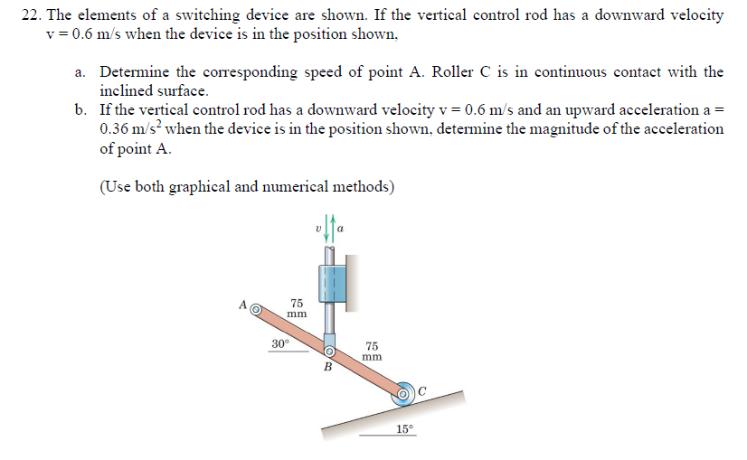 22. The elements of a switching device are shown. If the vertical control rod has a downward ...