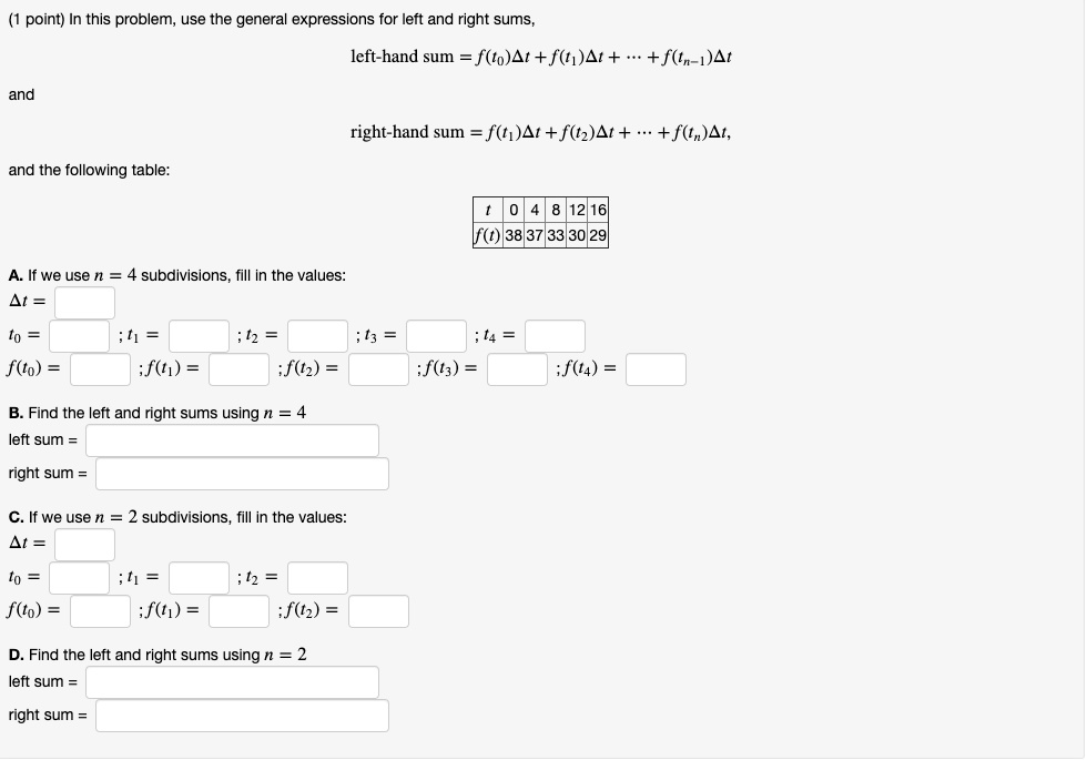 SOLVED: In this problem, use the general expressions for left and right ...
