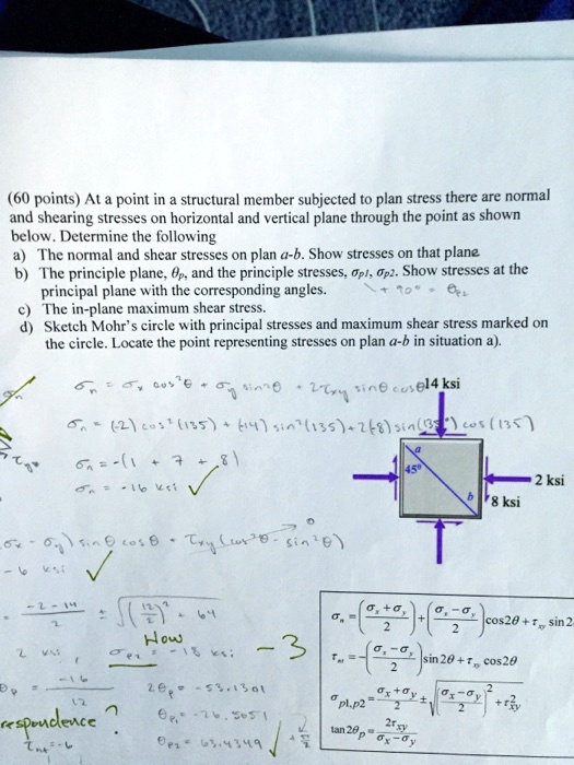 please do abc and d 60 points at a point in a structural member ...