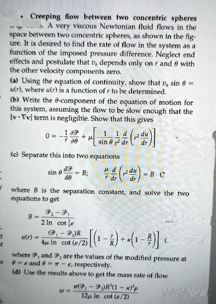 skip if you are not expert you will get 5 downvote creeping flow between two concentric spheres ...