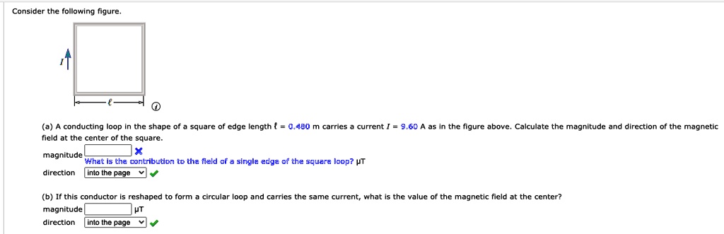 consider the following figure conducting loop shape field at the center of the square square of ...