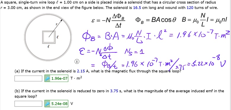 a square single turn wire loop l 100 cm on a side is placed inside a ...