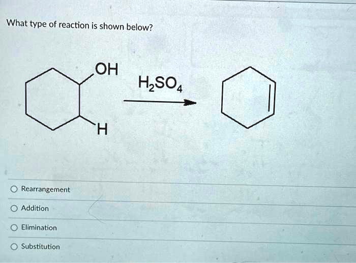 What type of reaction is shown below? OH H2SO4 O Rearrangement Addition ...