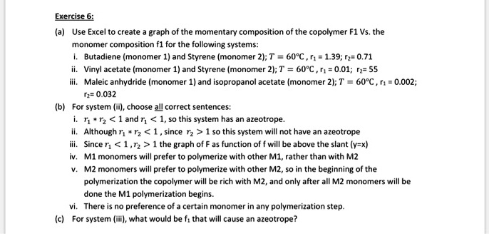 exercise 6 use excel to create braph of the momentary composition of ...