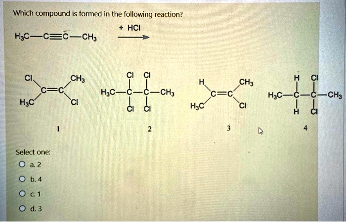 which compound is formed in the following reaction hci hsccc ch3 ch3 ...